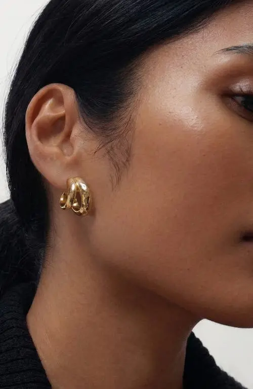 YOJ Double Claw Hammered Hoop Earrings