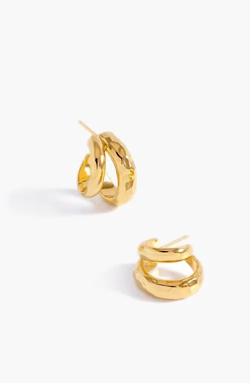 YOJ Double Claw Hammered Hoop Earrings
