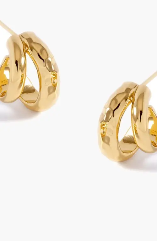YOJ Double Claw Hammered Hoop Earrings