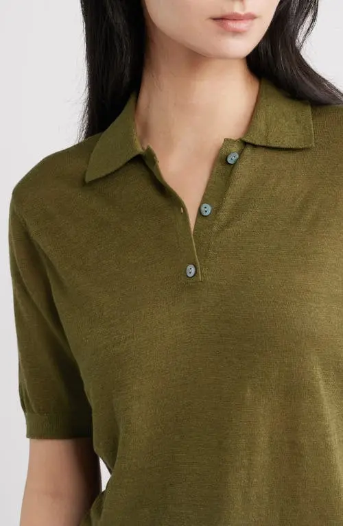 Theory Semisheer Linen Blend Polo