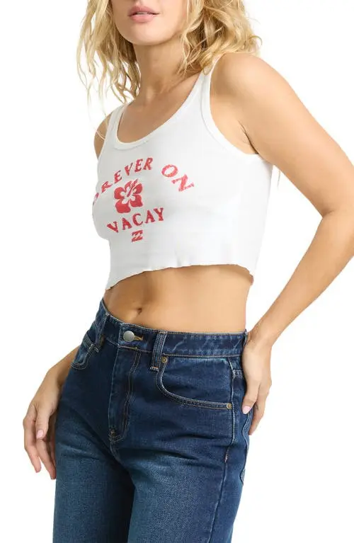 BILLABONG Graphic Cropped Tank Top - Salt Crystal