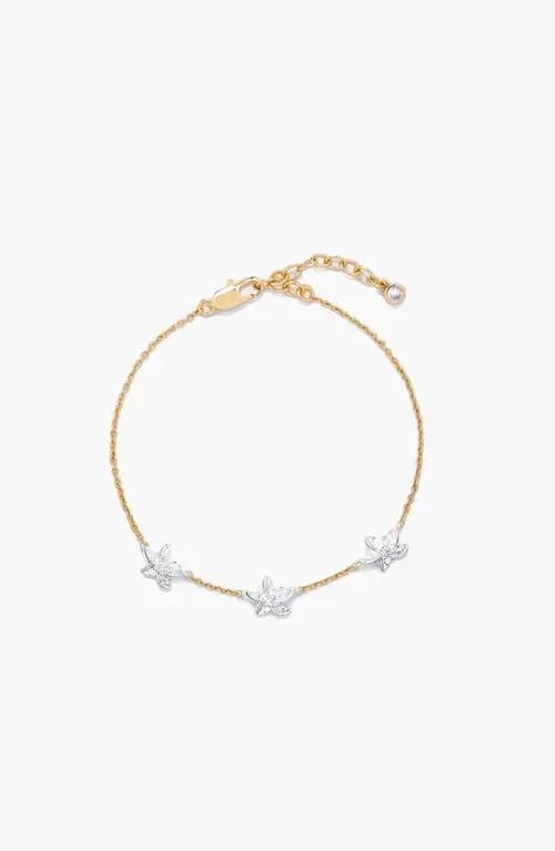 YOJ Luludi Flower Mix Metal Bracelet In Gold - Two Tone