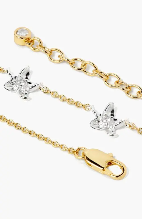 YOJ Luludi Flower Mix Metal Bracelet In Gold