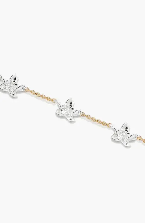 YOJ Luludi Flower Mix Metal Bracelet In Gold