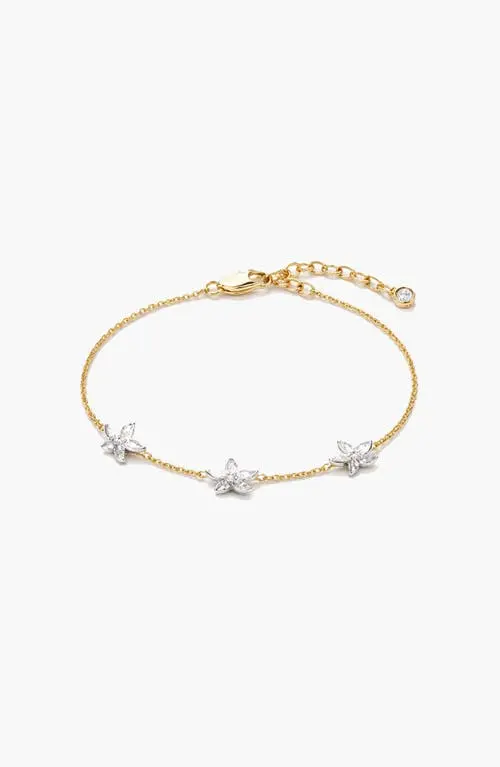 YOJ Luludi Flower Mix Metal Bracelet In Gold