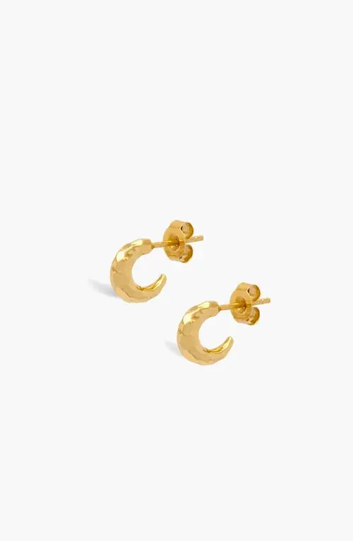 YOJ Mini Hammered Hoop Earrings - Gold