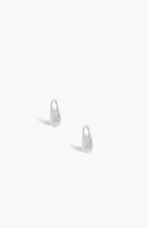 YOJ Mini Hammered Hoop Earrings - Silver