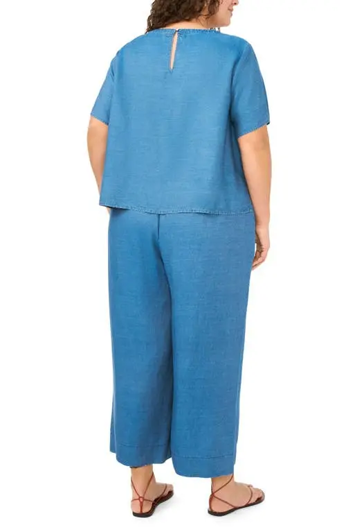 Vince Camuto Bead Detail Chambray Top