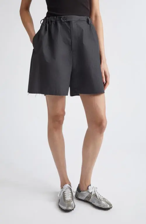 MAISON MARGIELA Raw Hem Wide-leg Shorts - Anthracite Grey