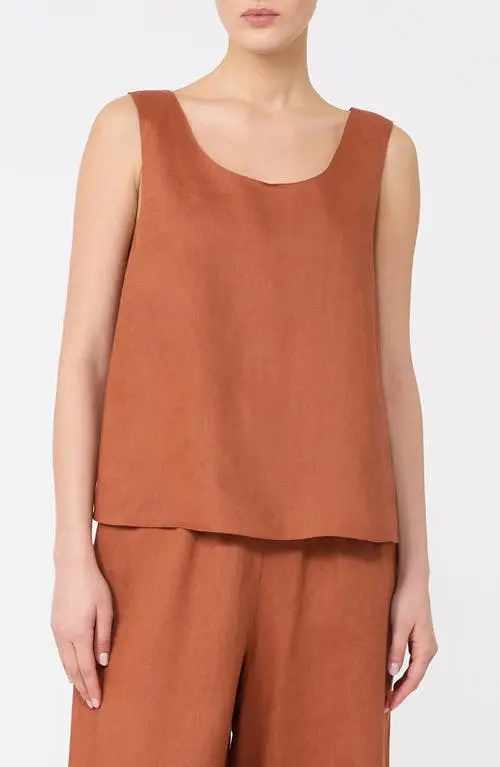 MM BY MAX MARA Dorico Linen Canvas Top - Rust