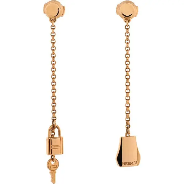 Hermès Kelly Clochette Drop Earrings 18k - Rose Gold