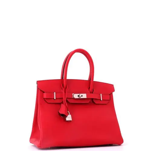 Hermès Birkin Handbag Epsom With Palladium Hardware 30 - Red