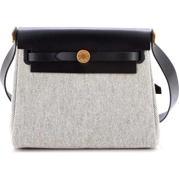Hermès Herbag Zip Toile And Leather 20 - Noir