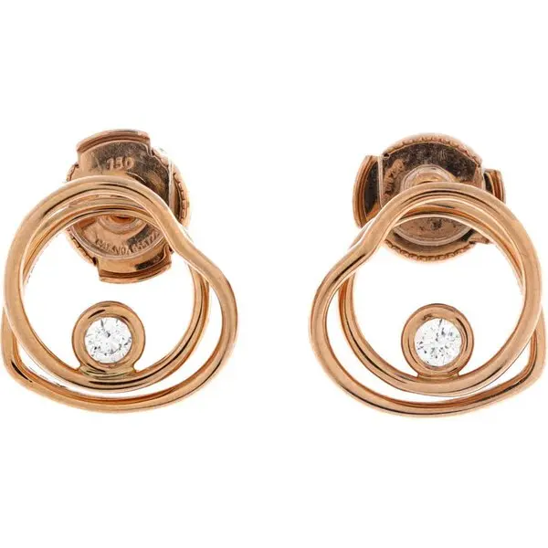 Hermès Vertige Coeur Stud Earrings 18k With Diamond Tpm - Rose Gold
