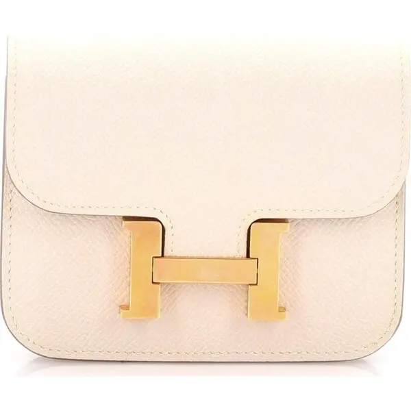 Hermès Constance Slim Wallet Epsom - White