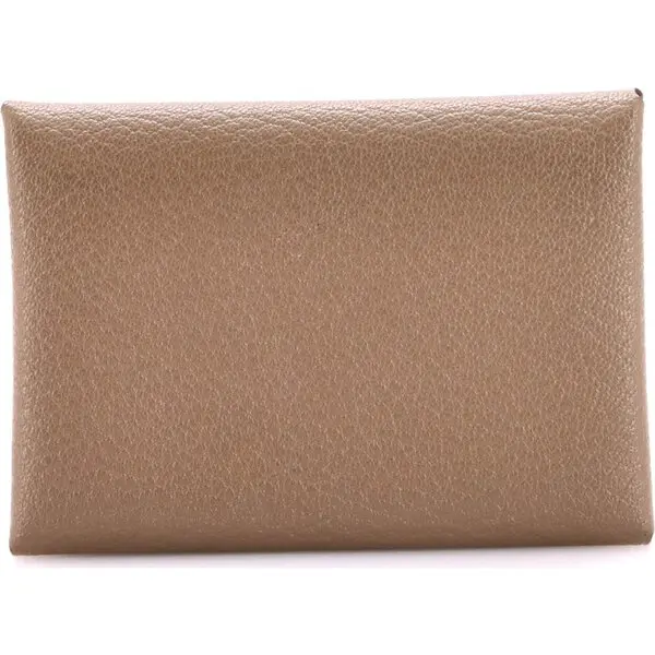 Hermès Calvi Duo Card Holder Chevre Mysore - Etoupe
