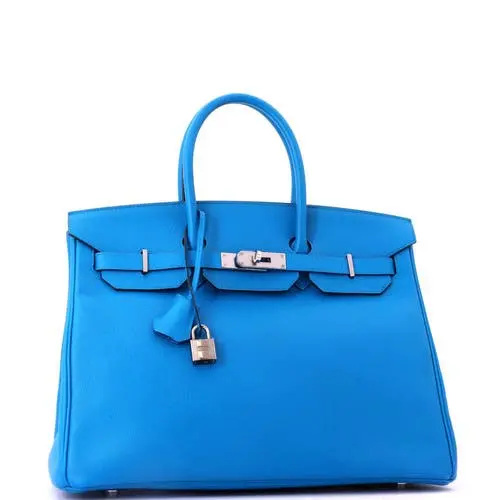 Hermès Birkin Handbag Epsom With Palladium Hardware 35 - Blue