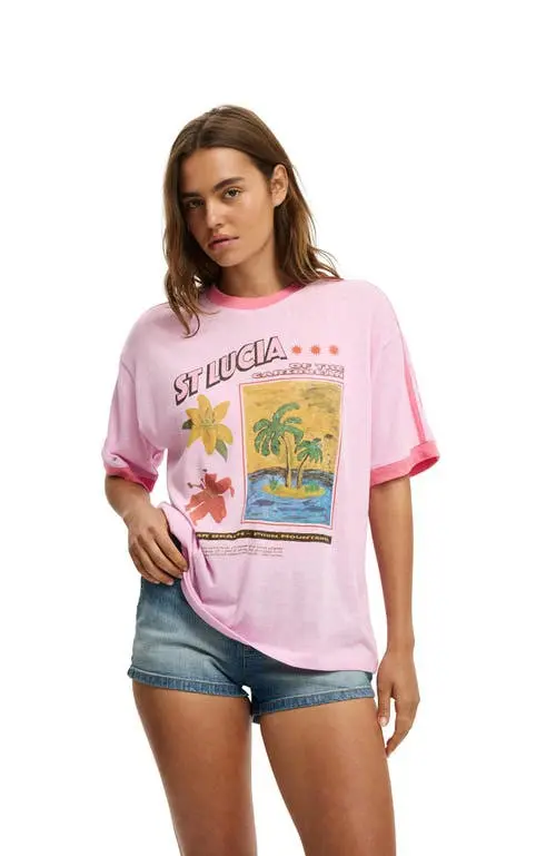 COTTON ON The Vacay Tee - St Lucia Lavendula
