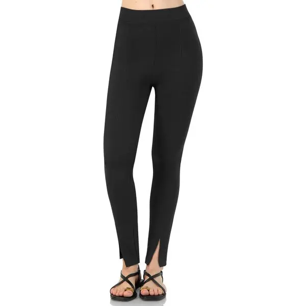 IVONNE Legging With Leg Slits - Black