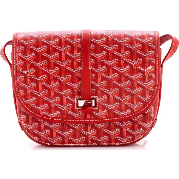 Goyard Belvedere Ii Messenger Bag Coated Canvas Pm - Red