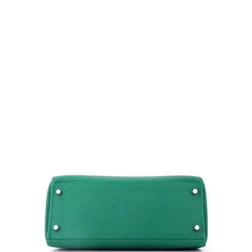 Hermès Kelly Handbag Togo With Palladium Hardware 28 - Green