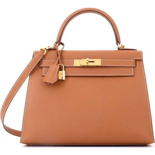 Hermès Kelly Handbag 28 Brown Epsom With Hardware - Gold