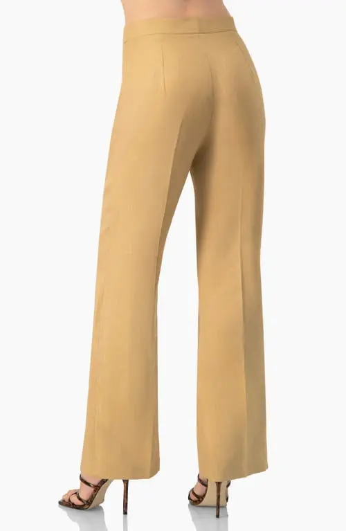 IVONNE Linen Wide-leg Trousers - Beige