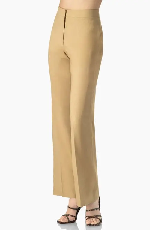 IVONNE Linen Wide-leg Trousers - Beige