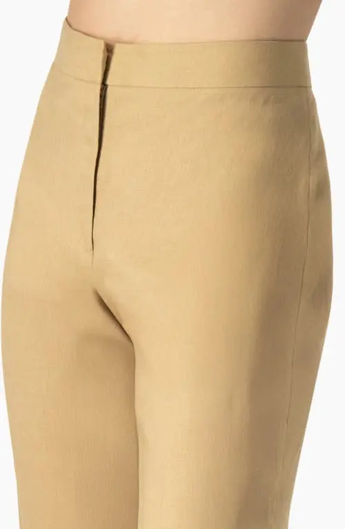 IVONNE Linen Wide-leg Trousers - Beige