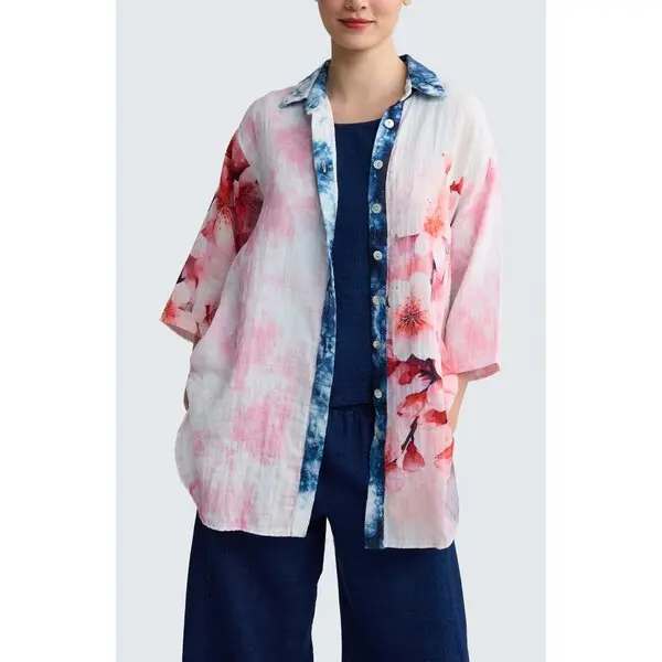 LUUKAA Printed Muslin Shirt - Sakura