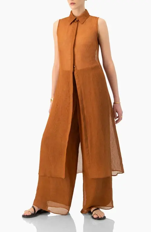 IVONNE Sleeveless Collared Tunic