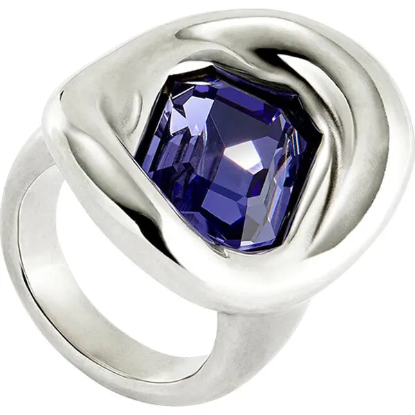 UNODE50 Sterling Silver-plated Ring With Purple Crystal - Metallic Silver