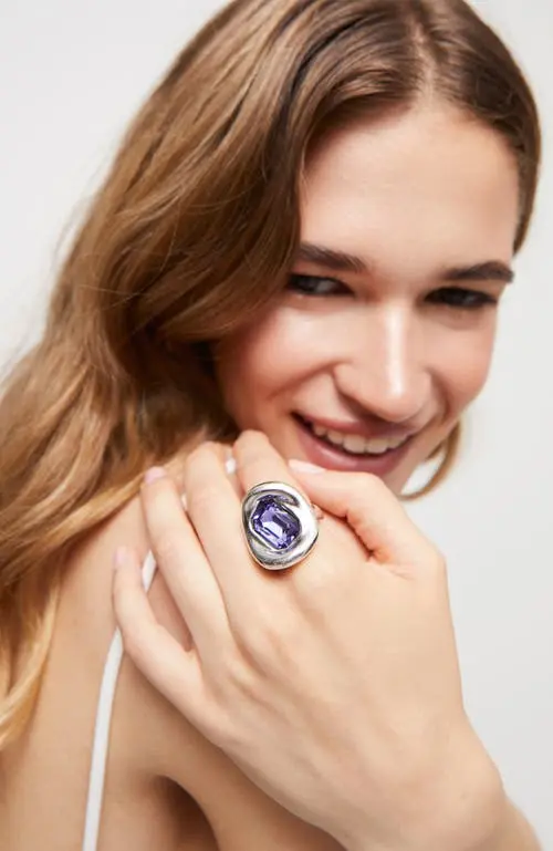 UNODE50 Sterling Silver-plated Ring With Crystal