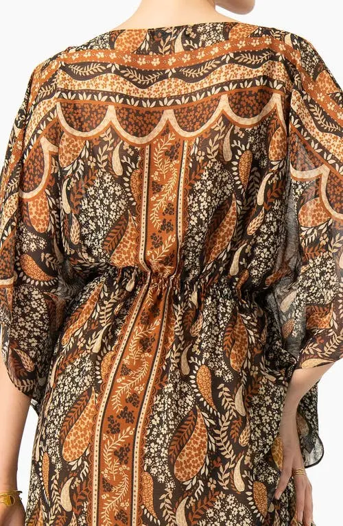 IVONNE Long Batwing Sleeve Paisley Dress