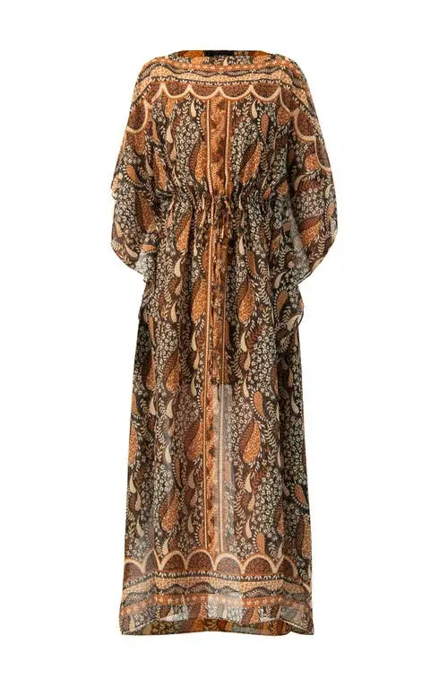 IVONNE Long Batwing Sleeve Paisley Dress