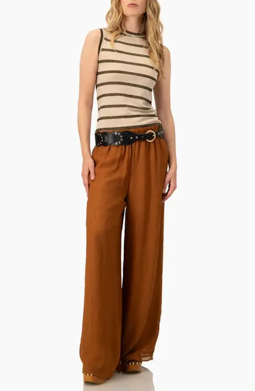 IVONNE Airy Wide-leg Elastic Waist Pants