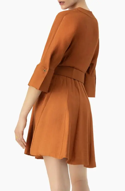 IVONNE Dolman Sleeve A-line Dress With Belt