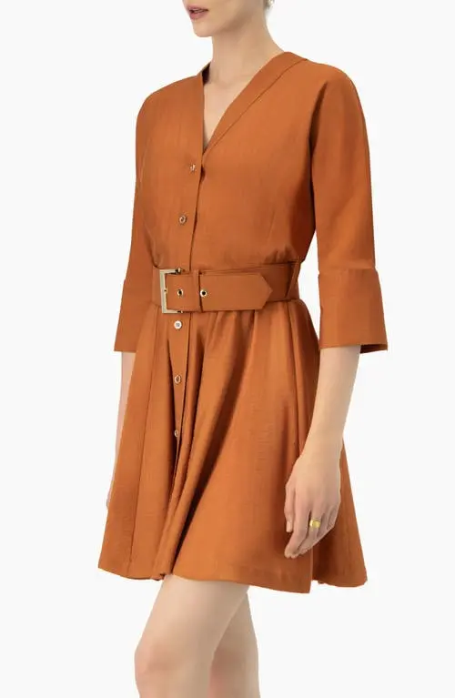 IVONNE Dolman Sleeve A-line Dress With Belt