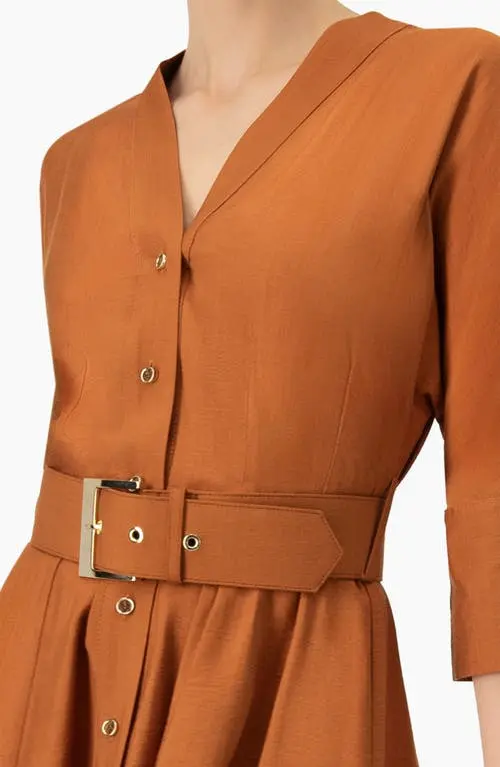 IVONNE Dolman Sleeve A-line Dress With Belt