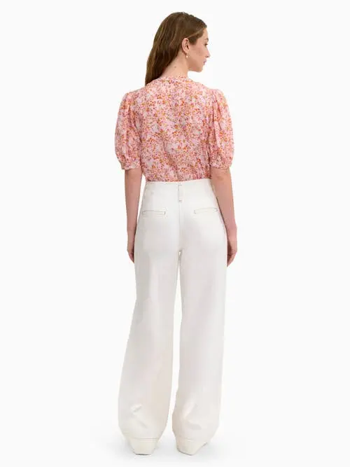 Rebecca Taylor Bellamy Silk Blouse - Pale Pink Multi
