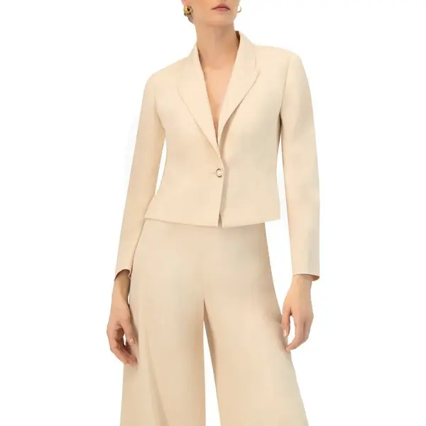 IVONNE Tailored Single-button Blazer - Sand