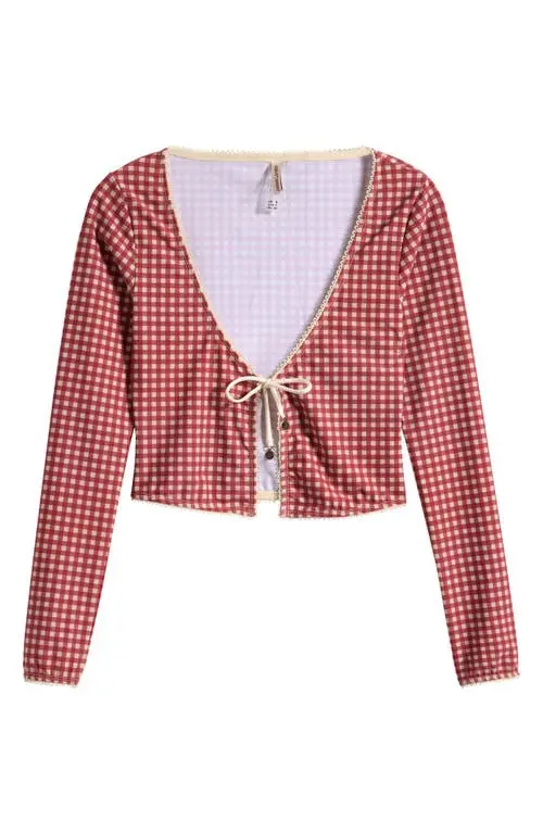 JADED LONDON Gingham Tie-front Crop Cardigan