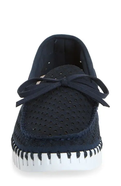 ILSE JACOBSEN Microfiber Sailor Shoe - Dark Indigo