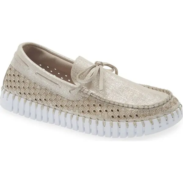 ILSE JACOBSEN Microfiber Sailor Shoe - Silver