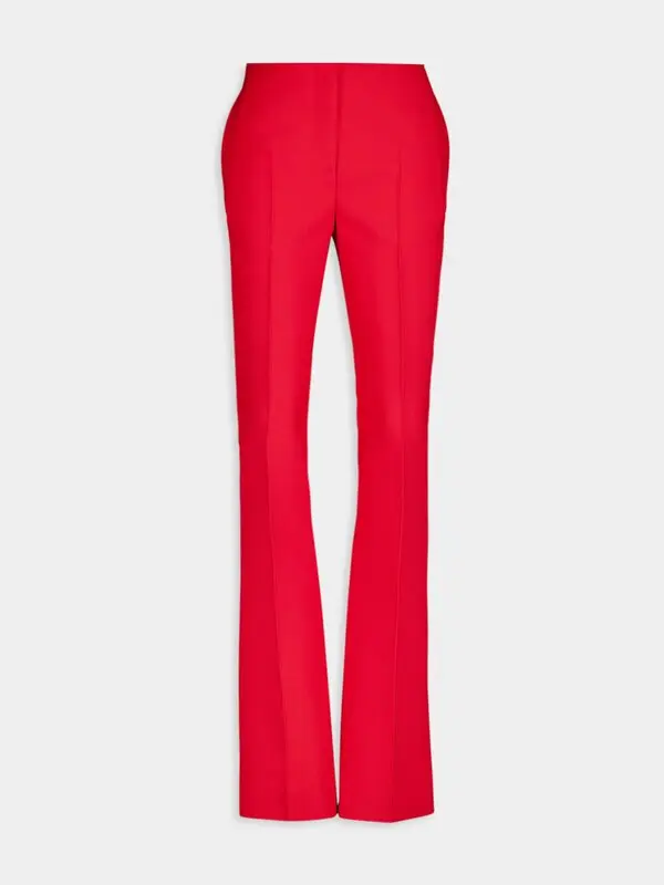 FERRAGAMO Tailored Wool Trousers - Red