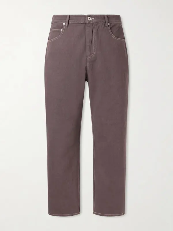 Folk Barrel-leg Jeans - Brown
