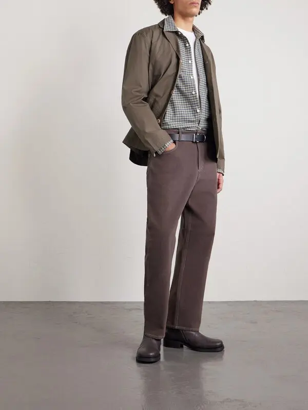 Folk Barrel-leg Jeans - Brown