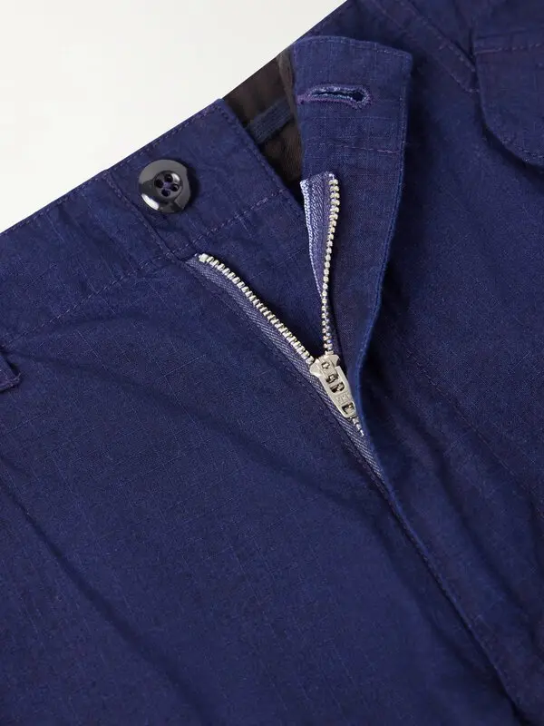 BEAMS Straight-leg Cotton-ripstop Cargo Shorts - Blue