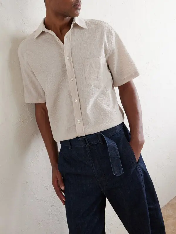 Portuguese Flannel Theme Textured Cotton-blend Shirt