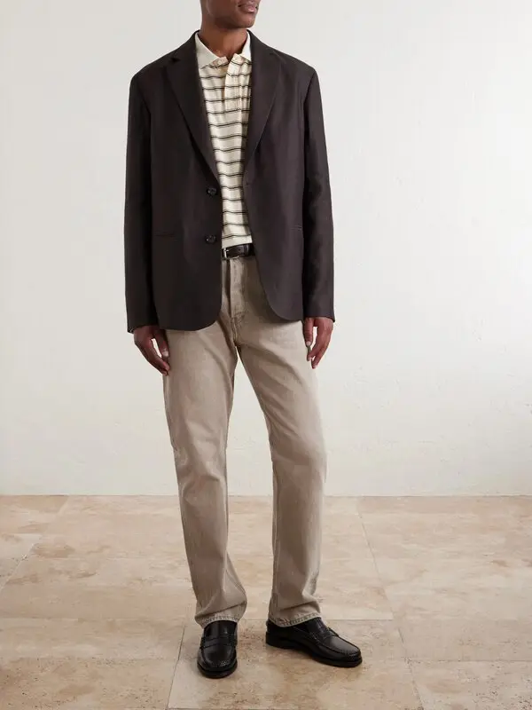 Nn07 Timo 1808 Canvas Blazer - Brown